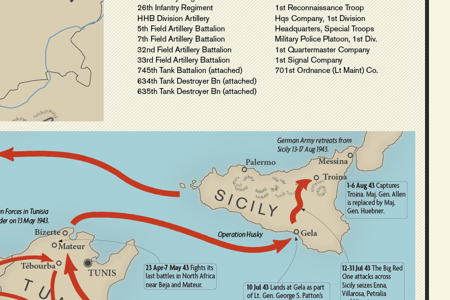 1st Infantry Division Campaign Map – HistoryShots InfoArt