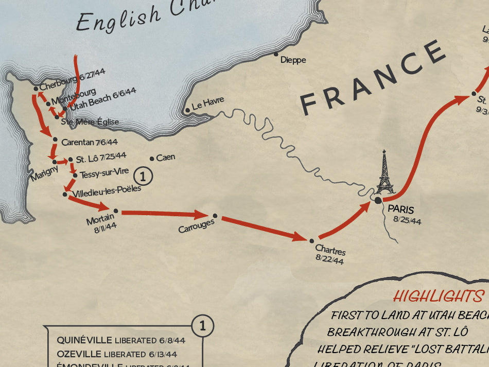 4th Infantry Division Campaign Route Map – HistoryShots InfoArt