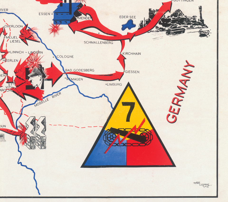 7th Armored Division Campaign Map – HistoryShots InfoArt