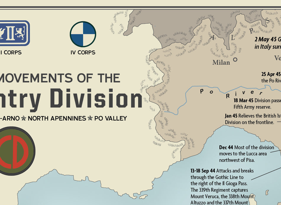 85th Infantry Division Campaign Map – HistoryShots InfoArt